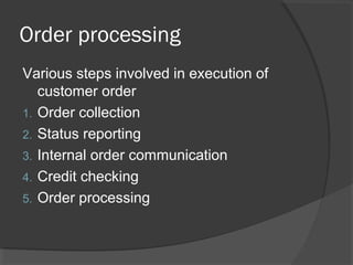 Customer servise and order prosessingCustomer service and order ...