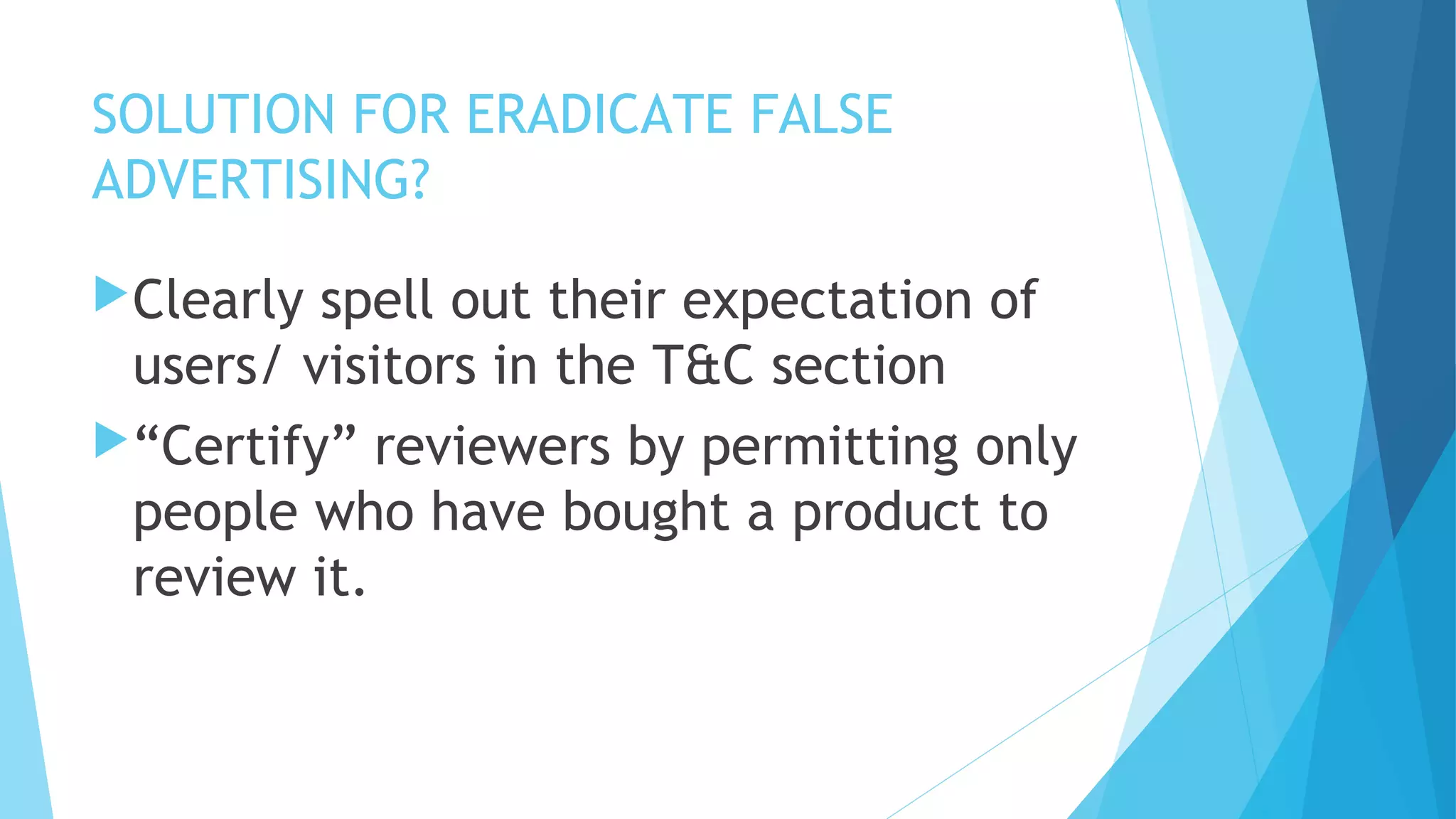 Customers & false advertising | PPT