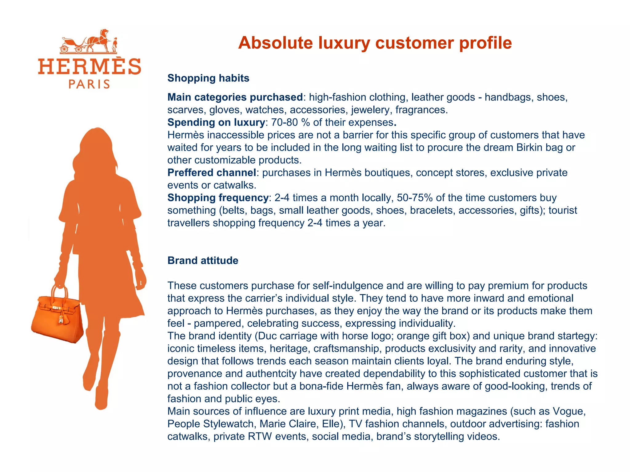 Comparative costumer profile (Hermès & Gucci) | PPT