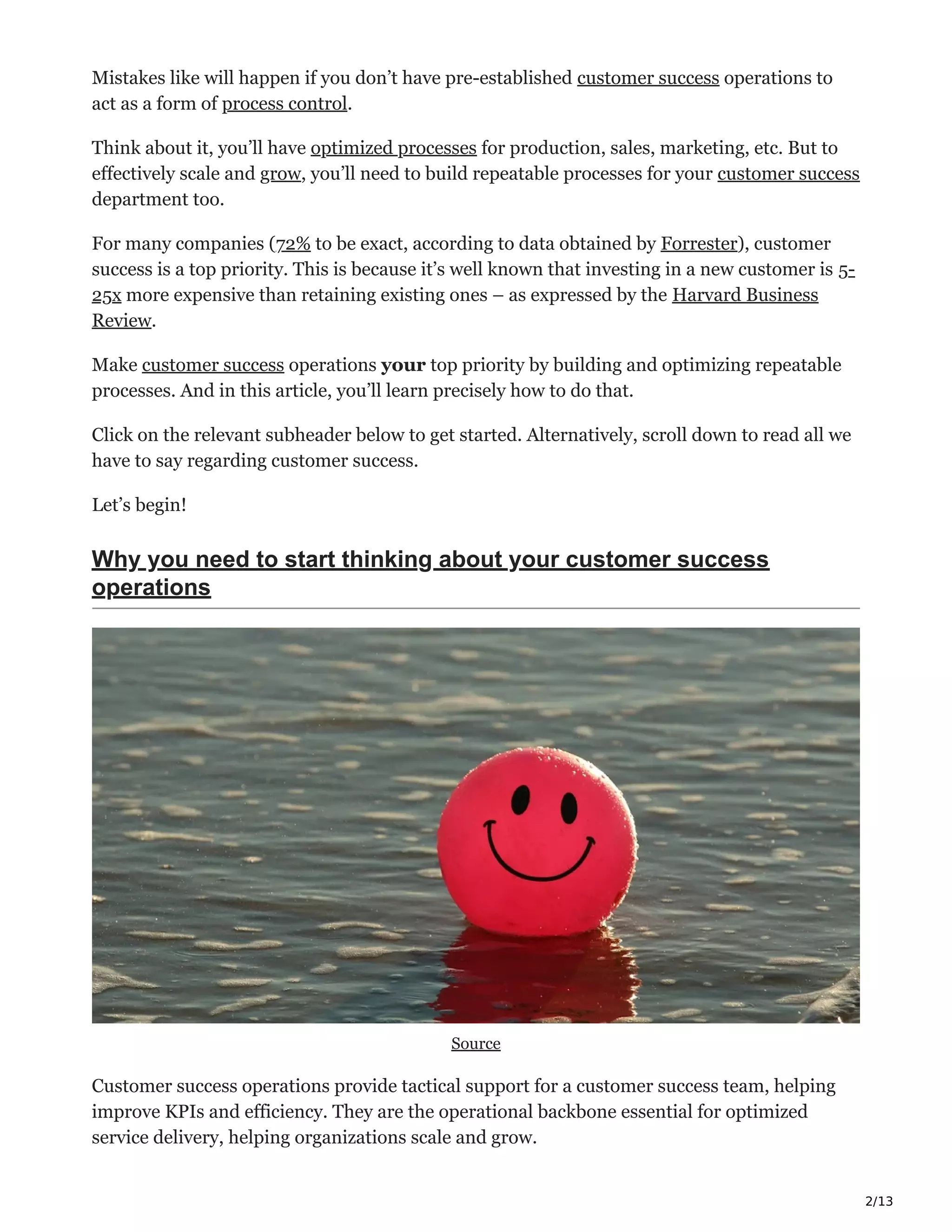 Customer Success Operations: How to Build Repeatable Processes to Scale ...