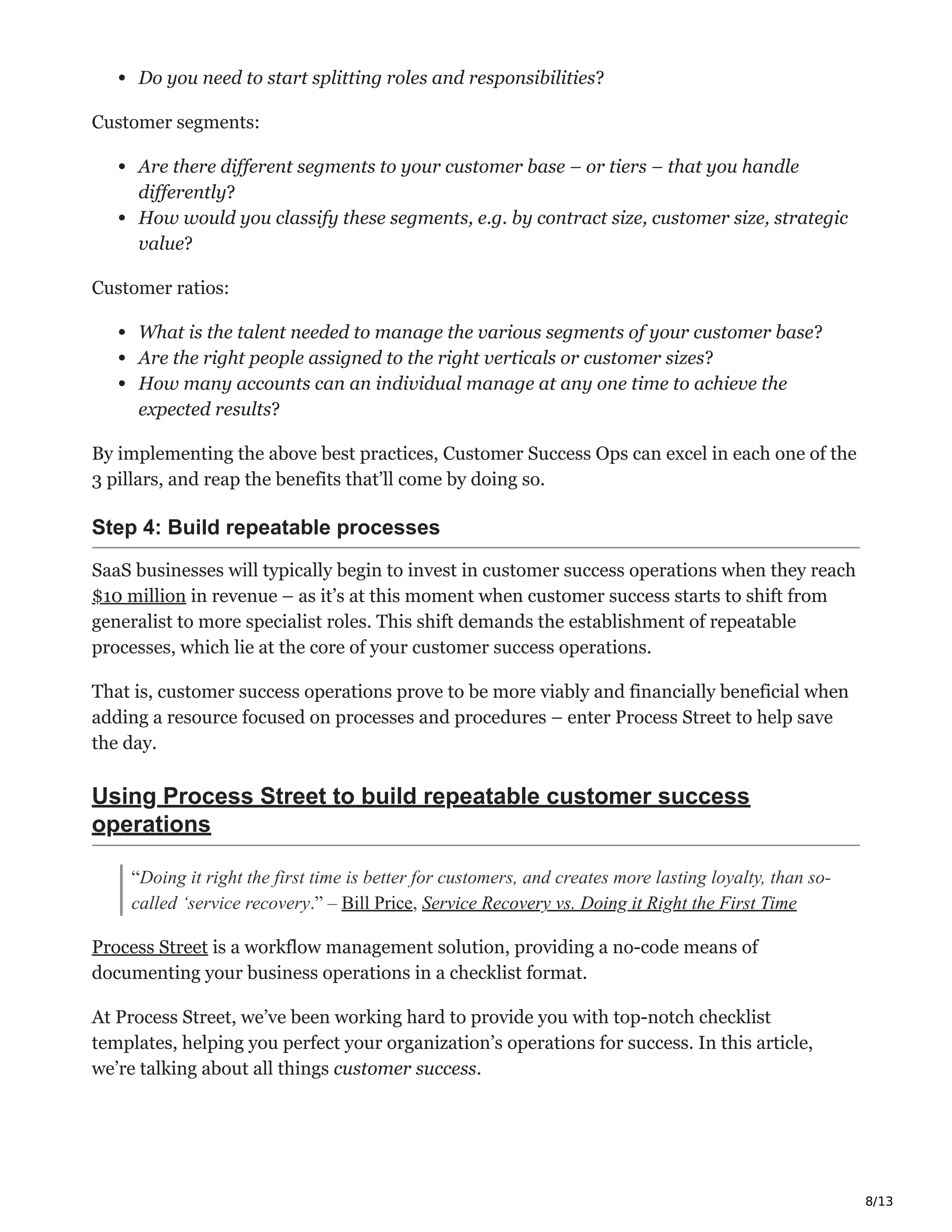 Customer Success Operations: How to Build Repeatable Processes to Scale ...