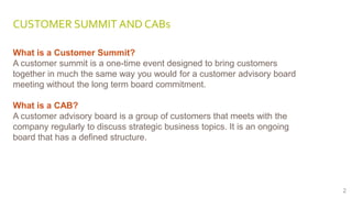 Customer Summits as a First Step for CABs | PPT