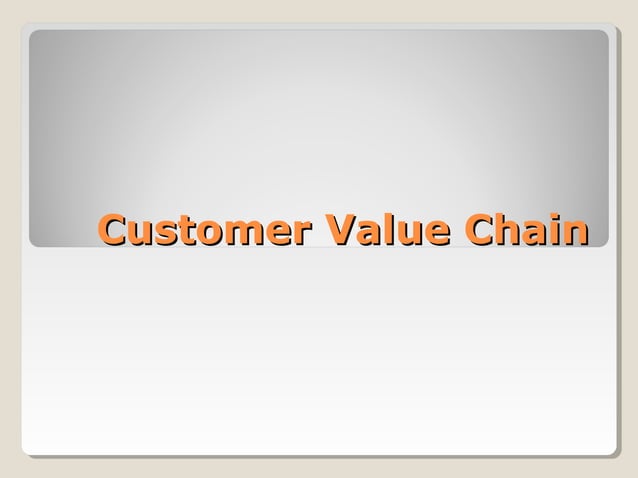 Customer value chain | PPT