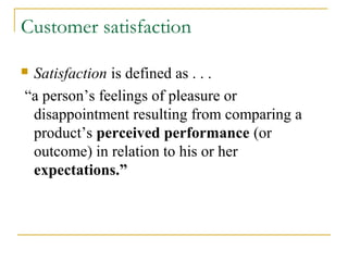 Customer value& satisfaction | PPT