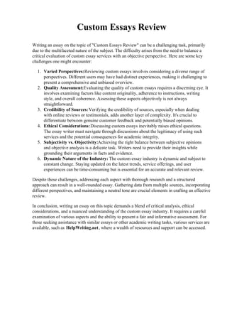 Custom Essays Review. New England College | PDF