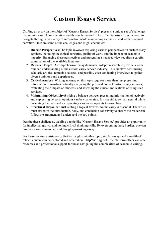 Custom Essays Service | PDF