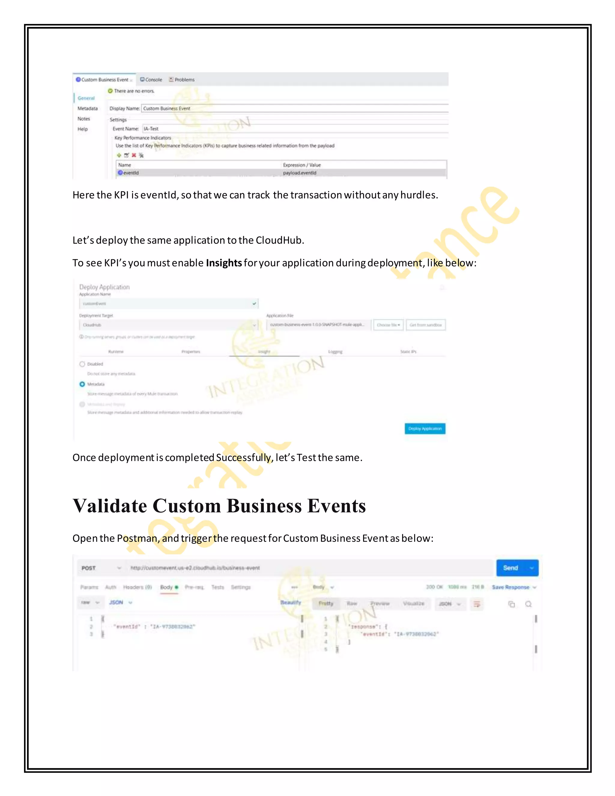 Custom Business Events in Mulesoft | DOCX