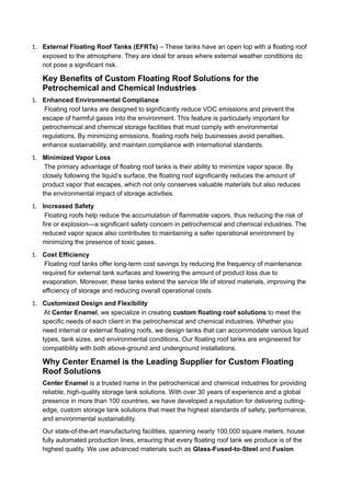 Custom Floating Roof Solutions from China for the Petrochemical and ...