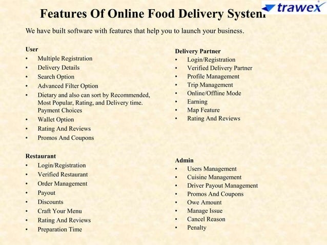 Custom Food Delivery System | PPT