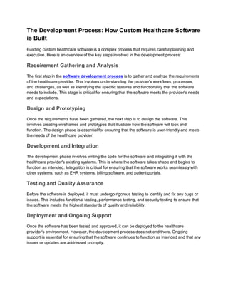 Developing Custom Healthcare Software in Saudi Arabia: A Step-by-Step Guide | PDF