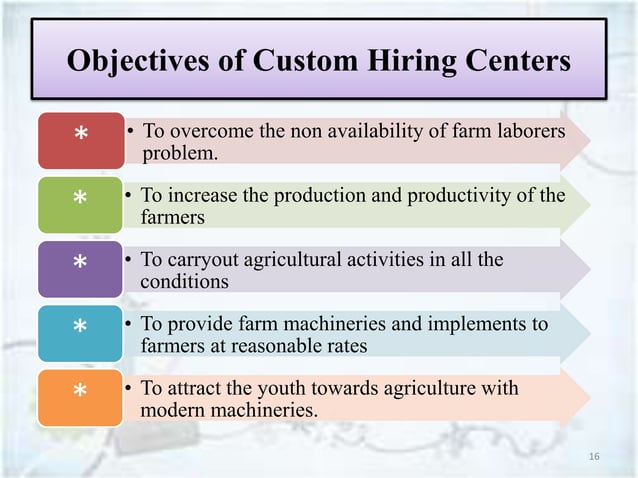 Custom hiring services of farm machinery in India | PPTX | Agriculture ...