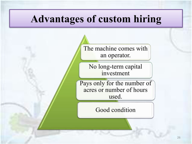 Custom hiring services of farm machinery in India | PPT