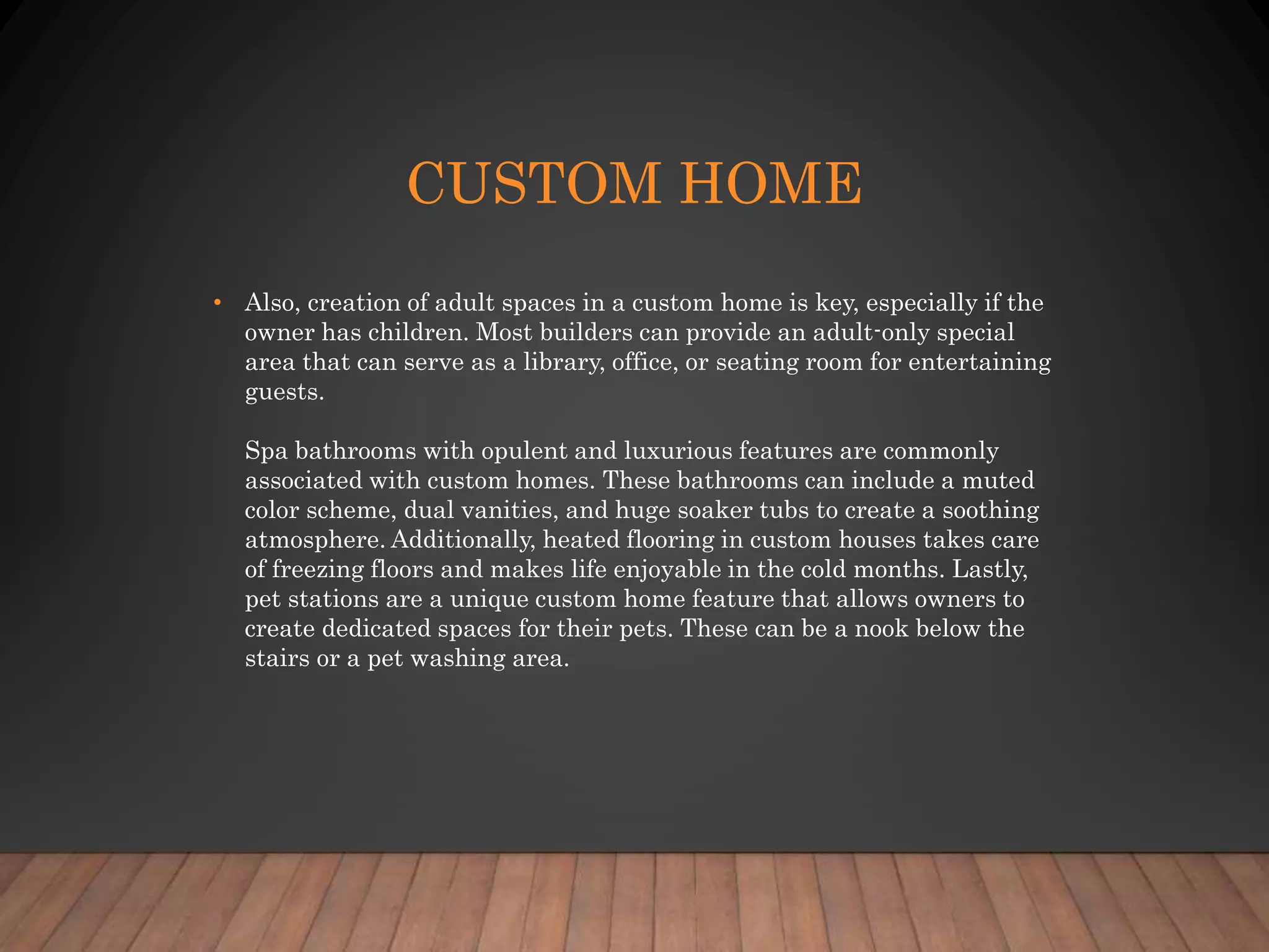 Unique Custom Home Features | PPTX
