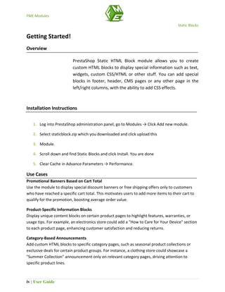 PrestaShop Custom HTML Block English Guide | PDF