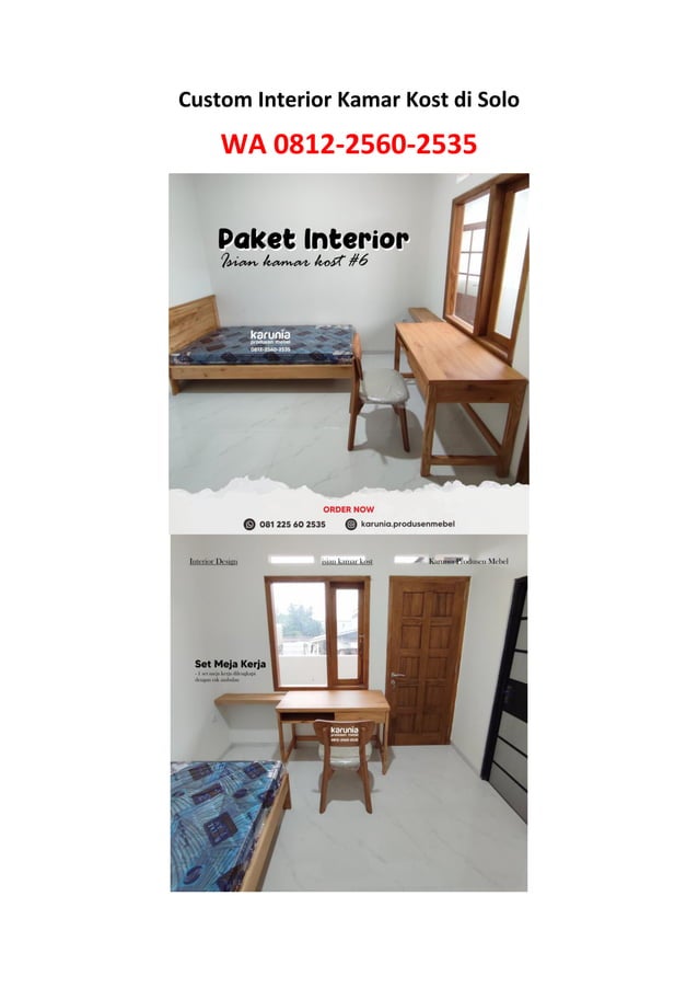 WA 0812-2560-2535, Custom Interior Kamar Kost di Solo | PDF
