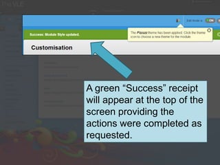 Introduction to customising your module area in Blackboard Learn 9.1 | PPT