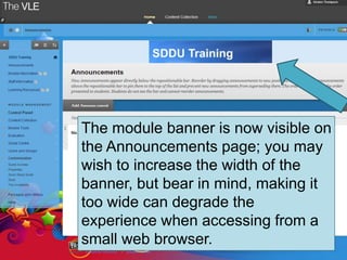 Introduction to customising your module area in Blackboard Learn 9.1 | PPT