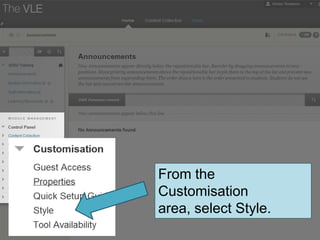 Introduction to customising your module area in Blackboard Learn 9.1 | PPT