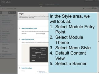 Introduction to customising your module area in Blackboard Learn 9.1 | PPT