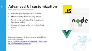 Customising the CloudStack UI - CloudStack European User Group Virtual, May 2021 | PPT