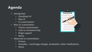 Customising the CloudStack UI - CloudStack European User Group Virtual, May 2021 | PPT