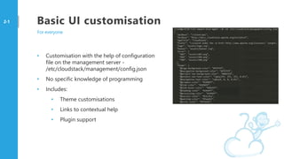 Customising the CloudStack UI - CloudStack European User Group Virtual, May 2021 | PPT