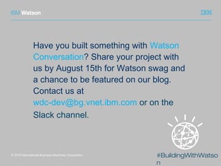 Custom Image Classifier with Visual Recognition: Building with Watson | PPT