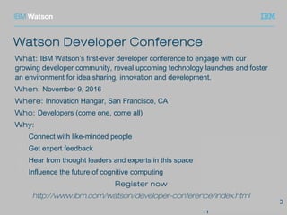 Custom Image Classifier with Visual Recognition: Building with Watson | PPT