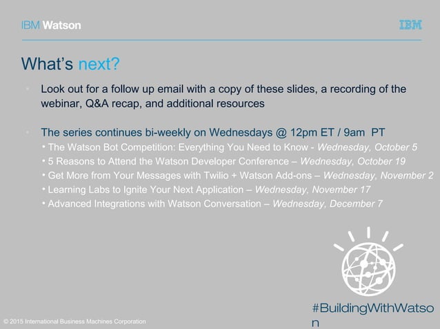 Application Starter Kits for Developers - Building with Watson | PPT