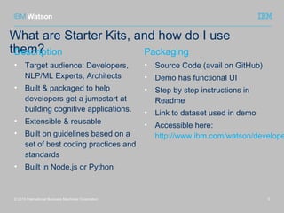 Application Starter Kits for Developers - Building with Watson | PPT