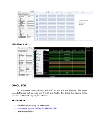 Customizable Microprocessor design on Nexys 3 Spartan FPGA Board | DOCX