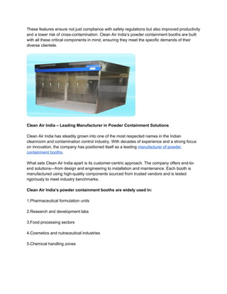 Customized Powder Containment Booths for Every Industry – By Clean Air ...