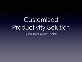 Customized productivity solution | PPT