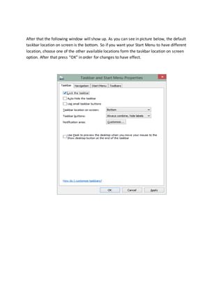 Customize windows 10 start menu | DOCX