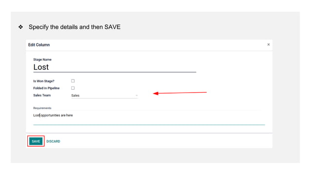 Customize Your Pipeline Stages in Odoo CRM | PPTX
