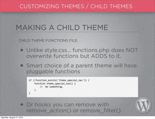 Customizing WordPress Themes / Child Themes - WordCamp Savannah 2010 | PPT