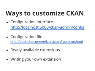 Customizing CKAN | PPT