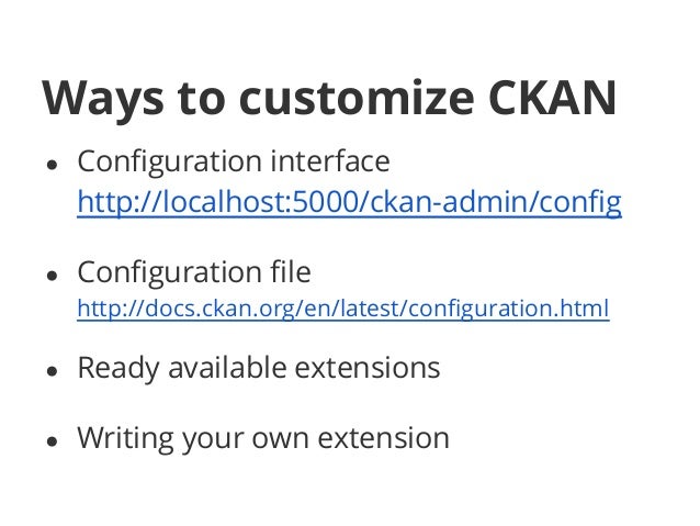 Customizing CKAN