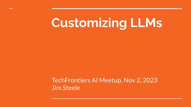 Customizing LLMs | PDF