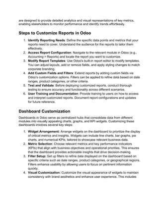 Odoo Reports and Dashboards Customization for Singapore Business | PDF