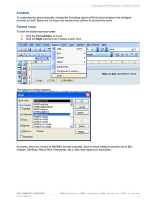 Customizing sap template bex | PDF