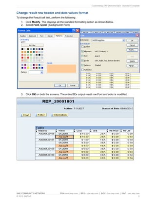Customizing sap template bex | PDF