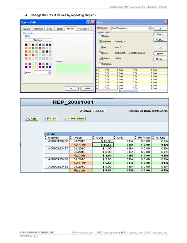 Customizing sap template bex | PDF