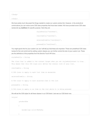 Customizing the list control - Sencha Touch mobile web application | DOCX