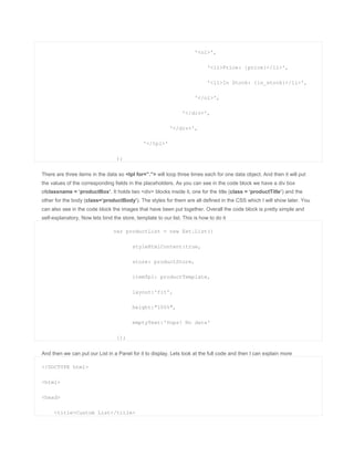 Customizing the list control - Sencha Touch mobile web application | DOCX