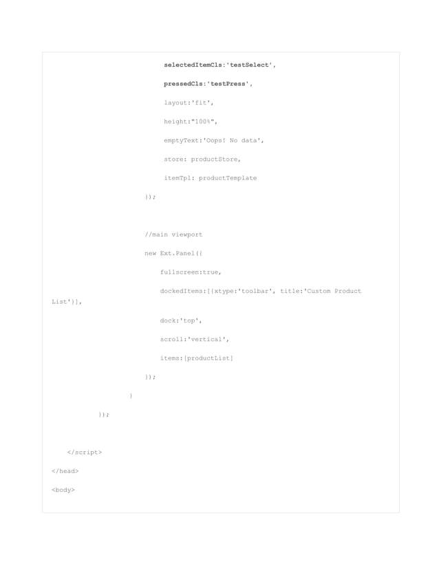 Customizing the list control - Sencha Touch mobile web application | DOCX