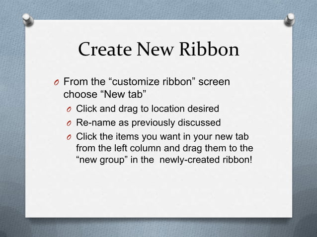 Customizing The Ribbon In Excel 2010 Ppt