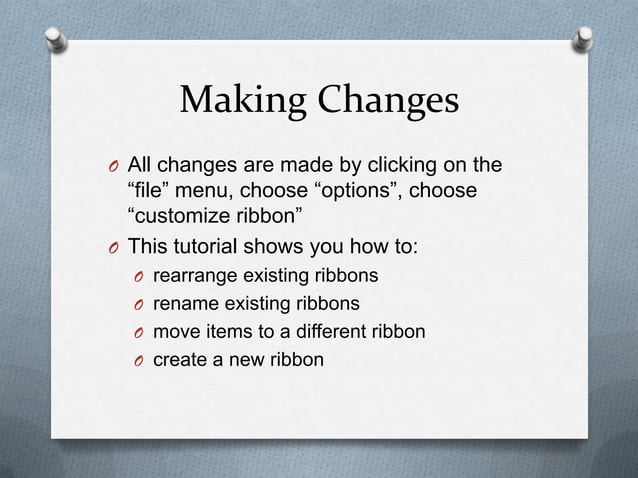 Customizing The Ribbon In Excel 2010 Ppt