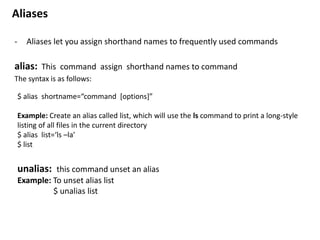 Customizing the unix environment | PPTX | Operating Systems | Computer Software and Applications