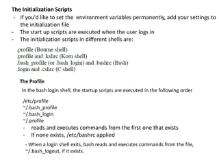 Customizing the unix environment | PPTX | Operating Systems | Computer Software and Applications